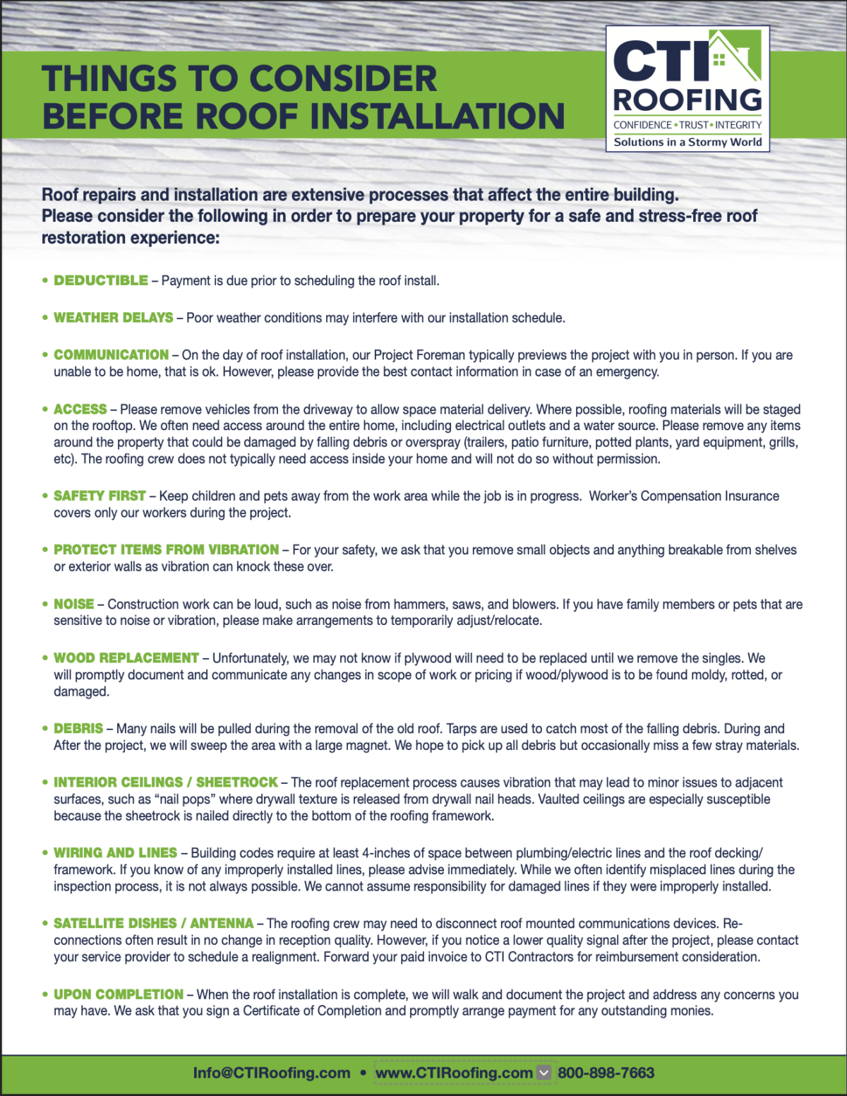 Things to Consider Before Roof Installation - CTI Roofing